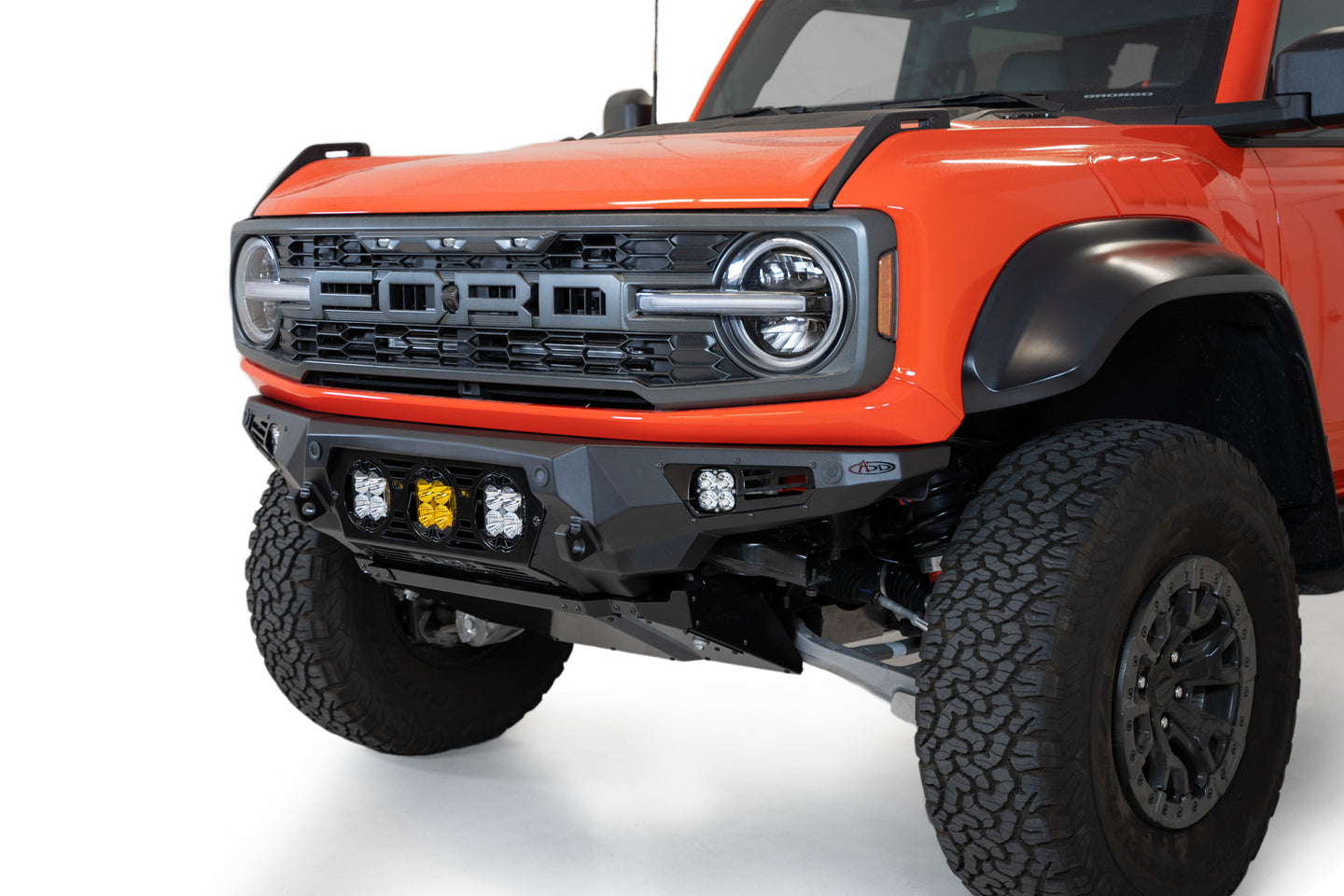 Bronco Raptor Front Bumper | Bomber Series With Baja Designs Lighting